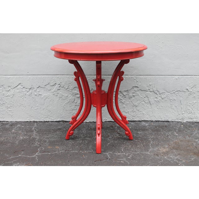 1940's Traditional Style Red Accent Table | Chairish