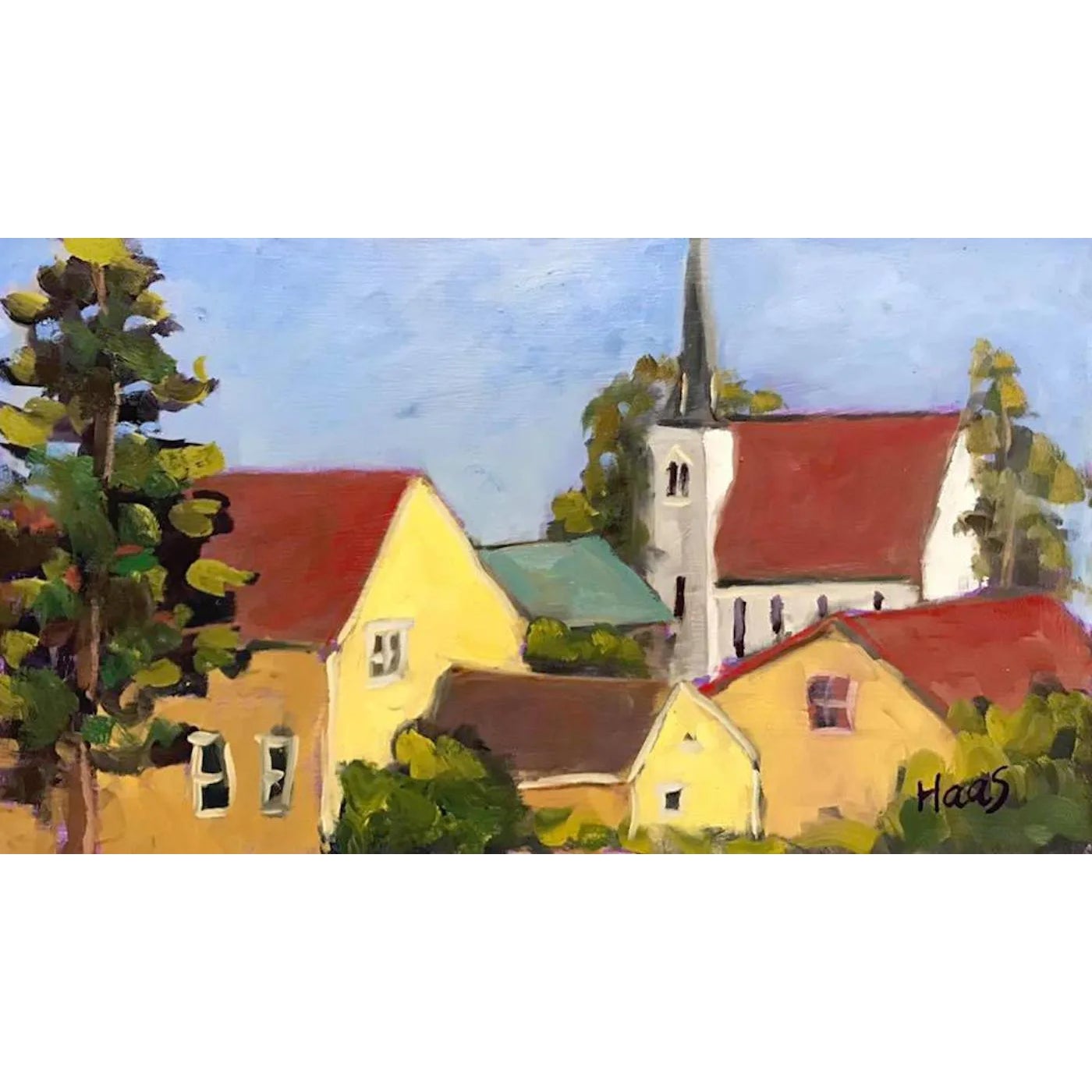 "Mendocino Cemetery Church View" Contemporary Impressionist Style ...