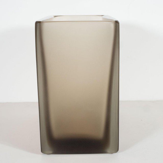 Modernist Handblown Murano Smoked Topaz Glass Vase With Relief ...