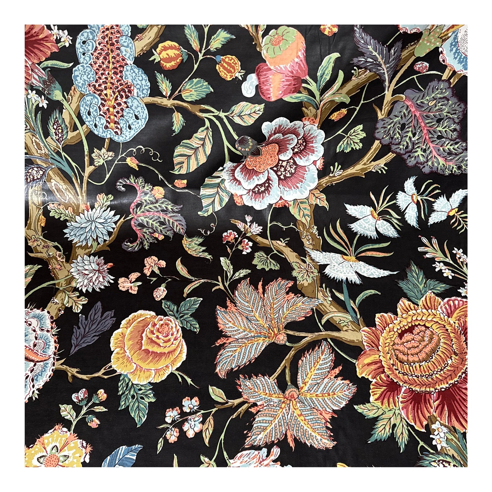 Brunschwig & Fils Cotton Chintz Floral Fabric, Circa 1980s- 14 Yards ...