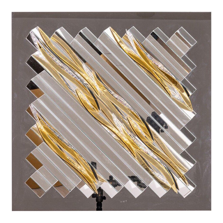 1980s Contemporary Modern Harvard Reflections Sculptural Mirror | Chairish