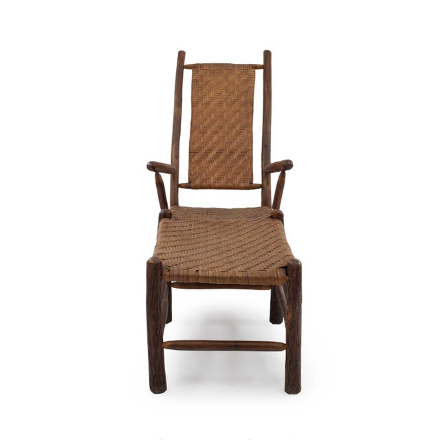 Rustic Old Hickory Rattan Chaise Lounge | Chairish