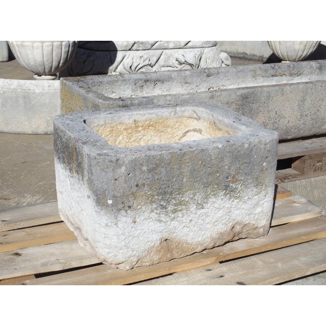 19th Century French Square Carved Limestone Trough or Sink | Chairish