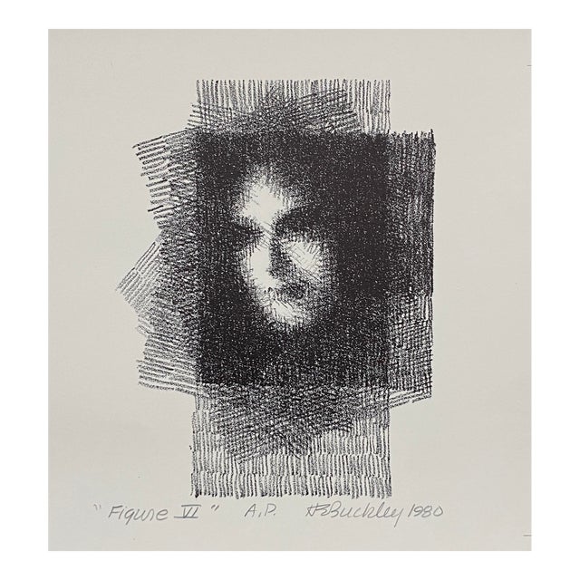 1980 Harry Buckley Figure VI Black & White Lithograph | Chairish