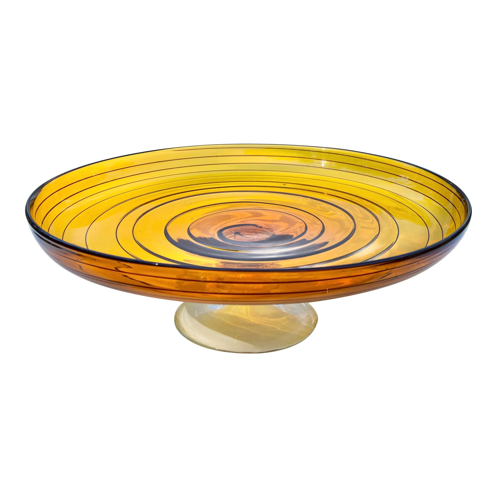 Antique Handcrafted Swirl-Patterned Murano Glass Tray | Chairish