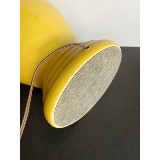 1970s Vintage Haeger Mustard Yellow Ginger Jar Ceramic Table Lamp