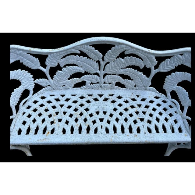 Antique Victorian Kramer Bros Cast Iron Fern Decorated Garden Bench ...