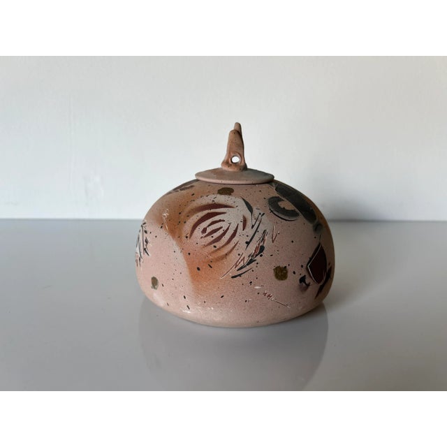 Laura Ross Artistic Hand Painted Pottery Urn/ Vase | Chairish