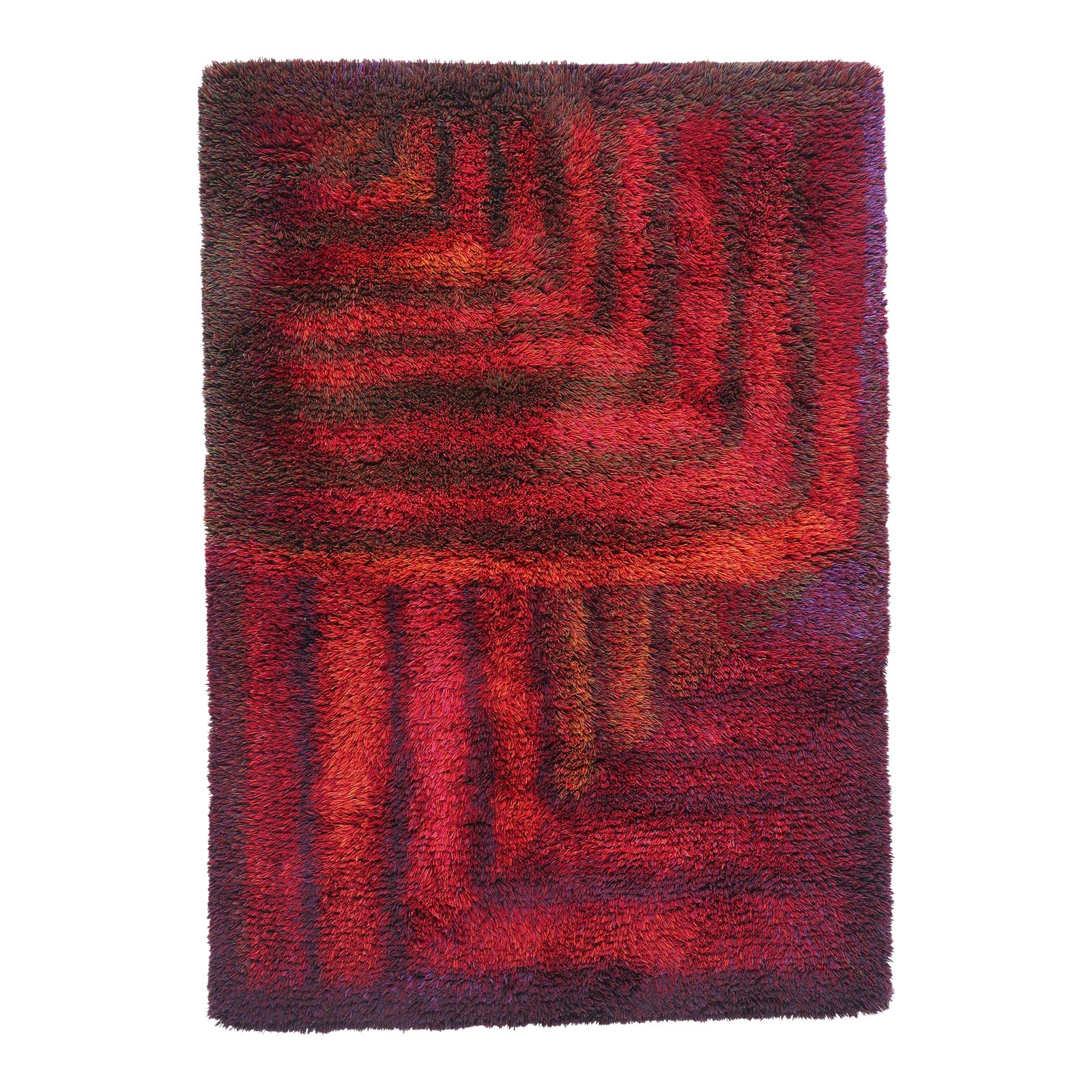 Ritva Puotila Vintage Finnish Rya Ryijy Rug - 04'03 X 06'00 | Chairish