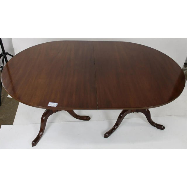 Kittinger Queen Anne Style Mahogany Two Pedestal Dining Table With 3 ...
