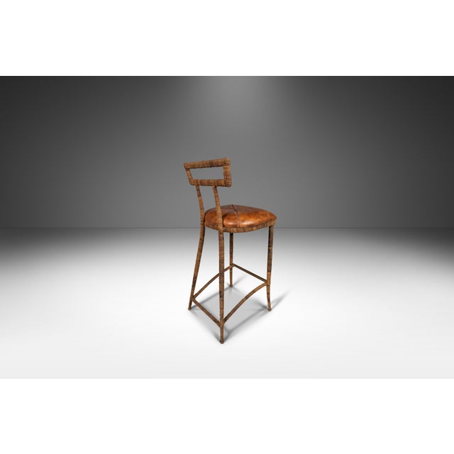 Set of 4 Modern Campaign Bar Stools Attributed to Maitland-Smith, 1980s ...