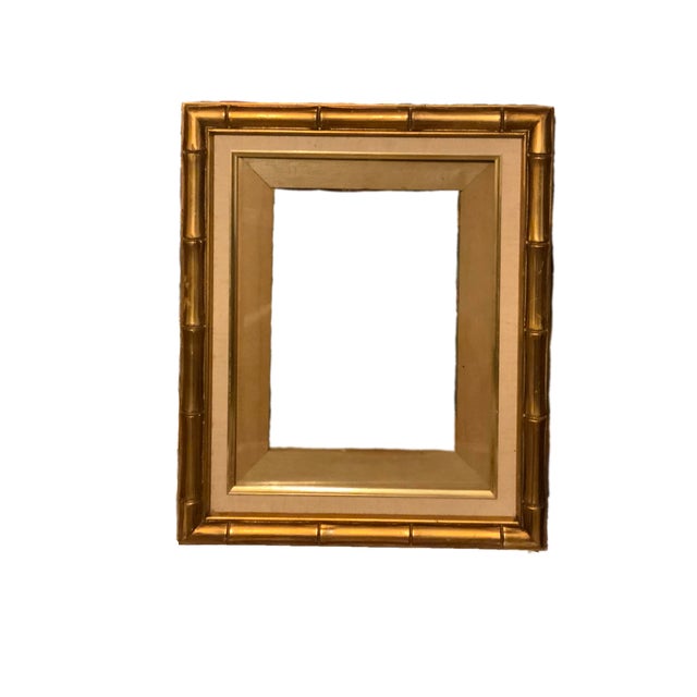 1980s Hollywood Regency Bamboo Gold Frame | Chairish