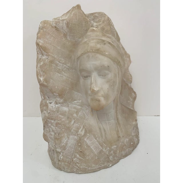 Early 20th Century Traditional Style Bas-Relief Marble Bust of Dante ...