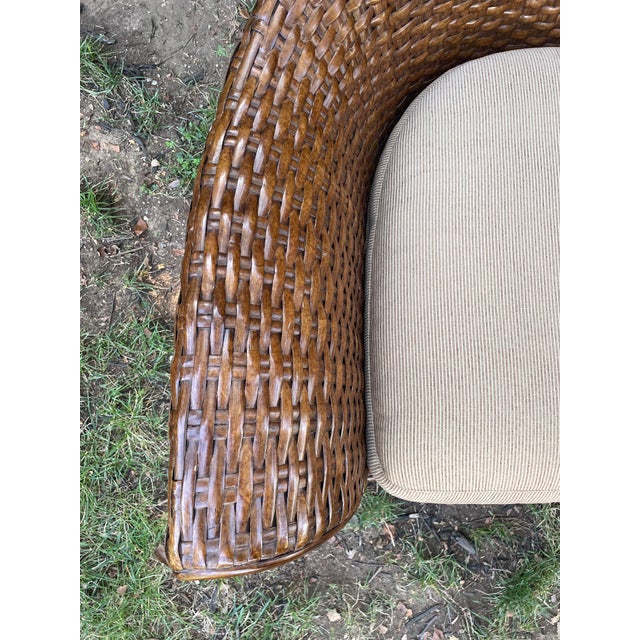 1980s Wicker Wingback Chair | Chairish