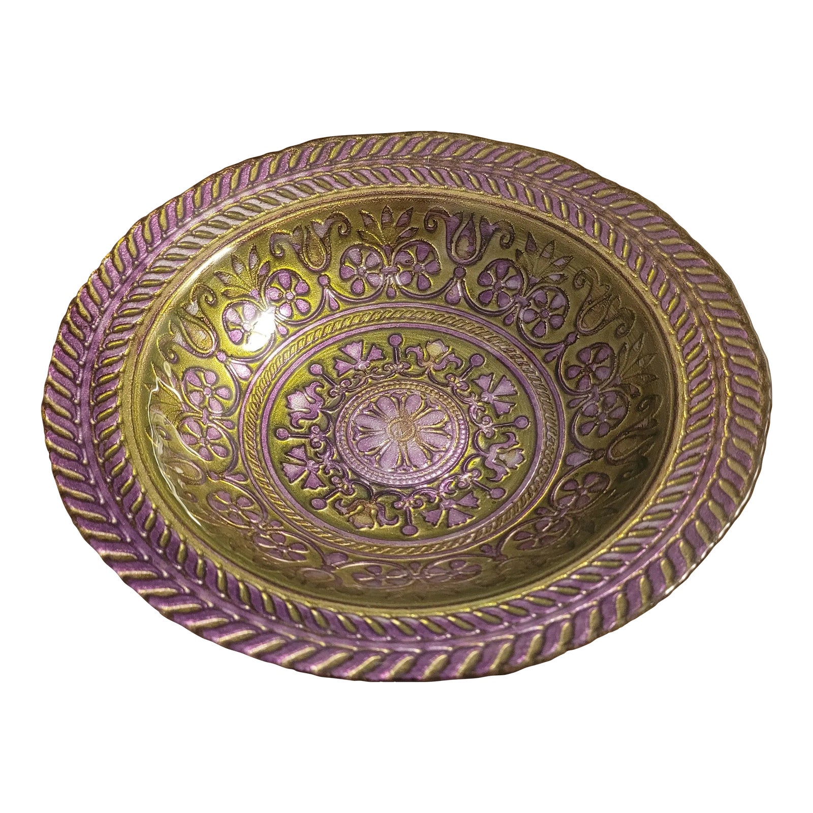 Late 20th Century Purple Turkish Glass Bowl | Chairish
