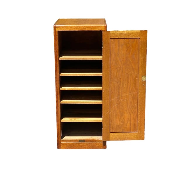 Early 20th Century Antique Arts & Crafts Tiger Oak Raised Panel Library ...