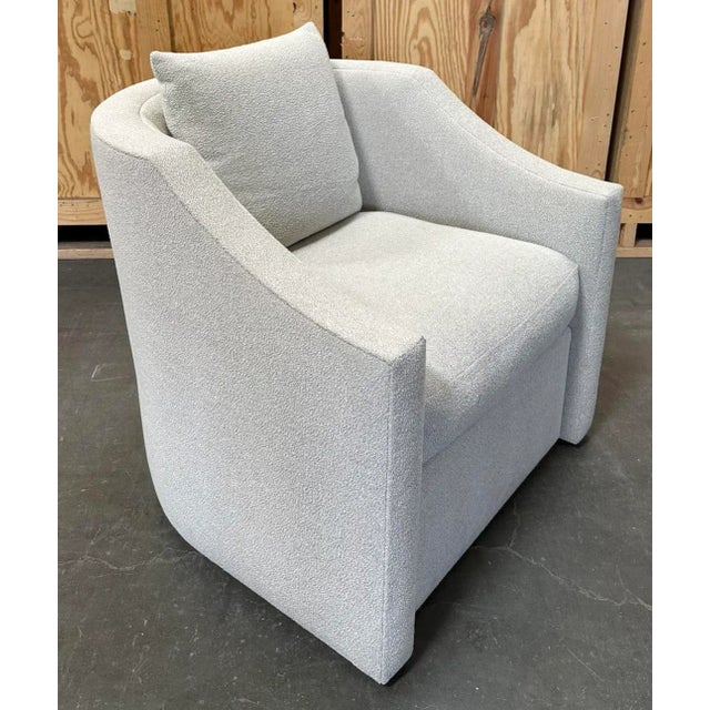 Tibor Wellington Gray Upholstered Wilson Swivel Chair From the Madeline ...