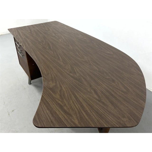 MCM Curved Form Desk With Exposed Sculptural Tripod Legs by Alma | Chairish