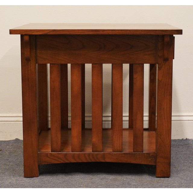 High End Oak Contemporary Mission Style 22" Accent End Table | Chairish