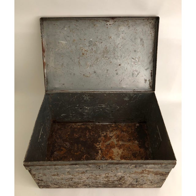 Vintage Industrial Metal Storage Box | Chairish