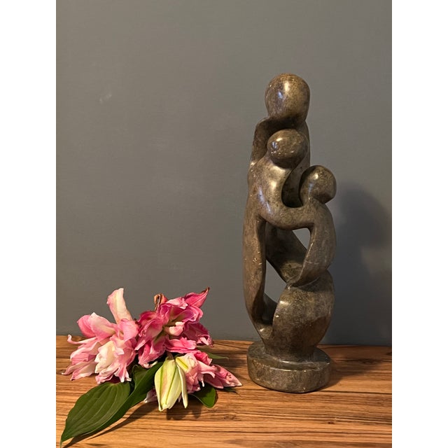Vintage Modern Figurative Hand Carved Natural Stone Sculpture | Chairish