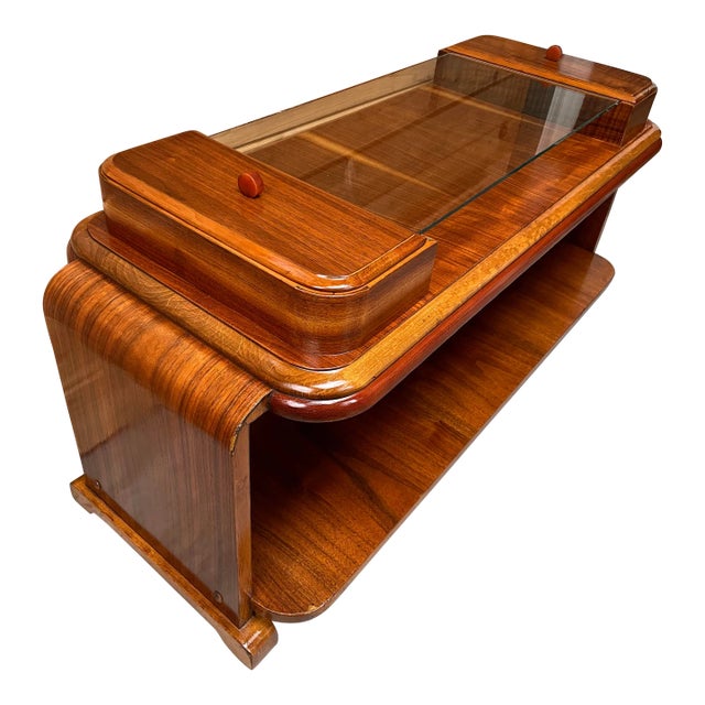 1930s Art Deco Waterfall Drinks Bar Table | Chairish