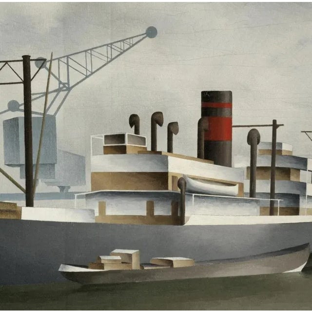 1920 Cargo dans la Port du Havre Painting | Chairish