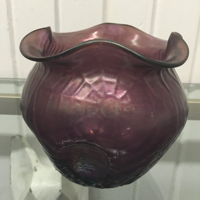 Rare Austrian Iridescent Spider Web Vase | Chairish