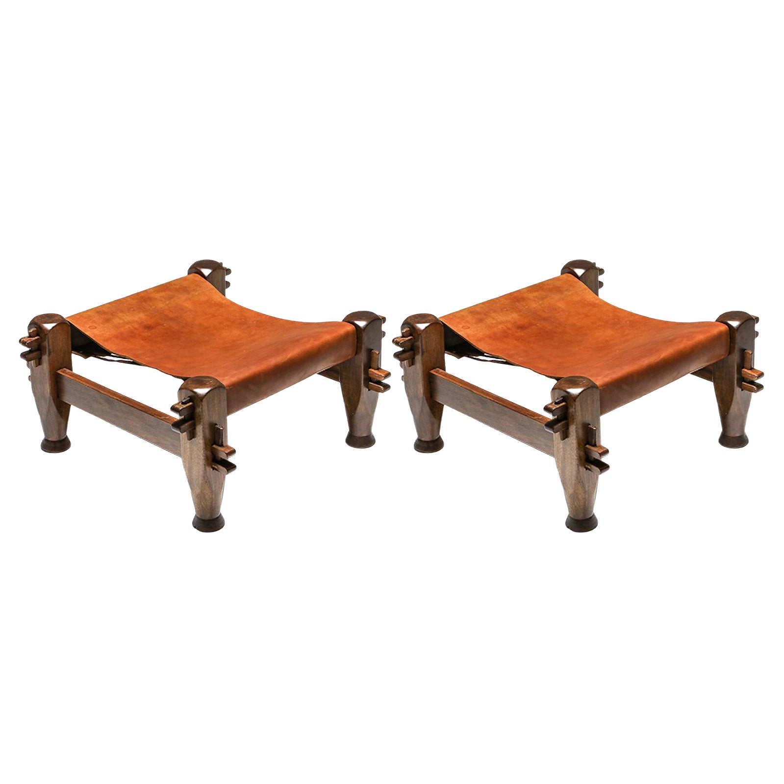 Brazilian Modern Brutalist Stools, 1960s, Set of 2 | Chairish