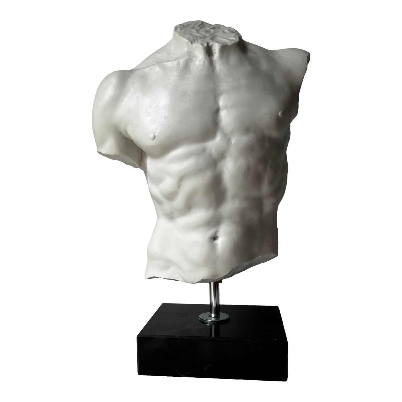 A Santini Sculpture Triton Greek God Italy Signed Rare Male Torso ...