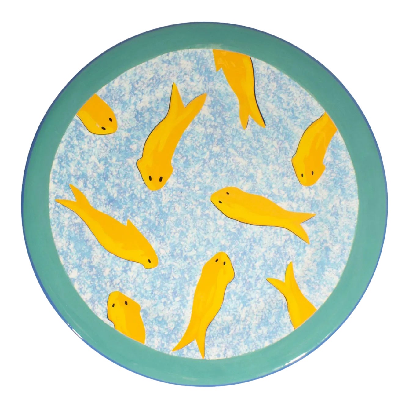 1992 Postmodern Hand-Painted Decorative Plate by Susan Eslick | Chairish