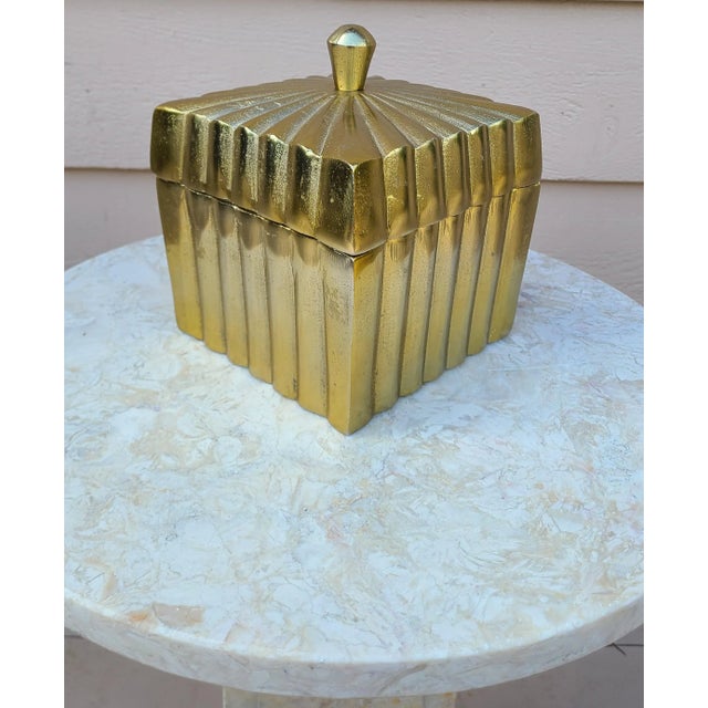 Estate Gold Tone Metal Lidded Box by Tozai Home | Chairish