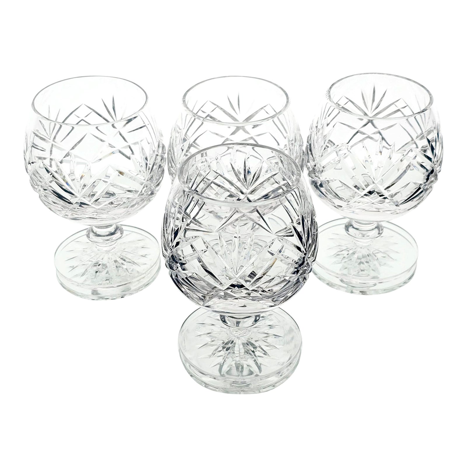 Set of 4 Cavan Sheelin Irish Crystal Brandy Snifters – Hand Cut Fan ...