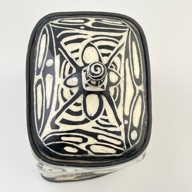 Handmade Studio Pottery Artist Signed Lidded Jar | Chairish