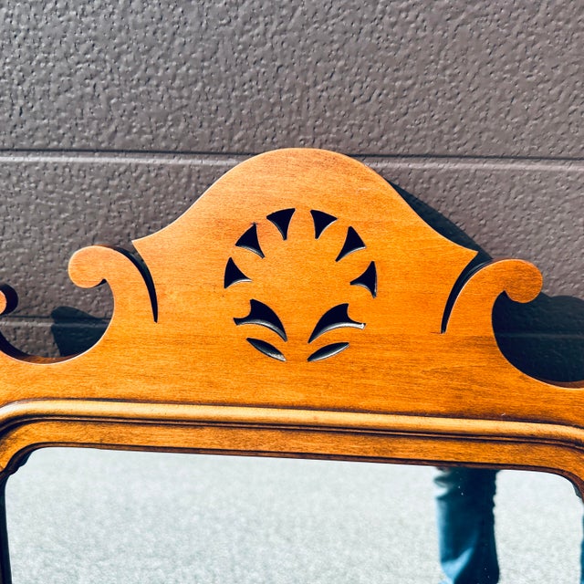 Antique Chippendale Style Solid Maple Wall Mirror | Chairish
