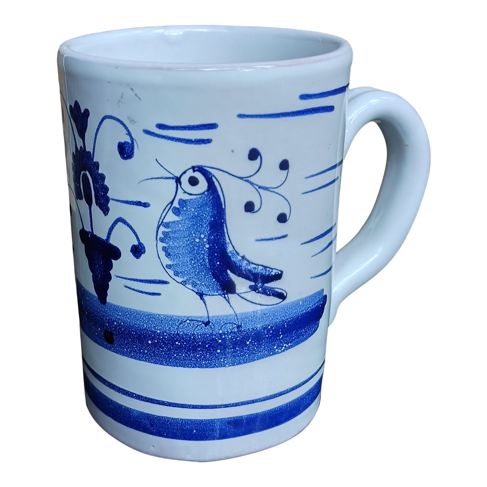 Vintage Italian Hand-Painted Majolica Coffee Mug | Chairish