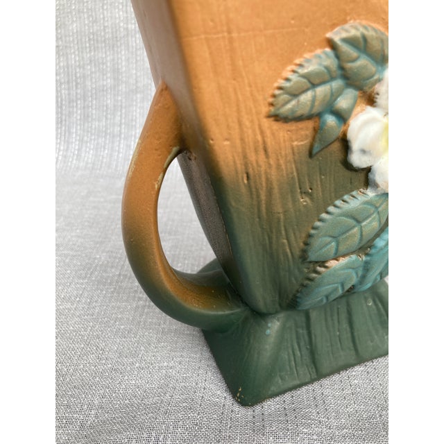 1940's Roseville White Rose Vase | Chairish