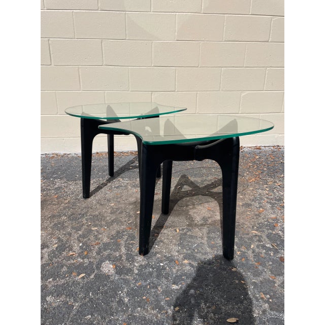 Mid Century Adrian Pearsall Ebonized Stingray End Table Set | Chairish