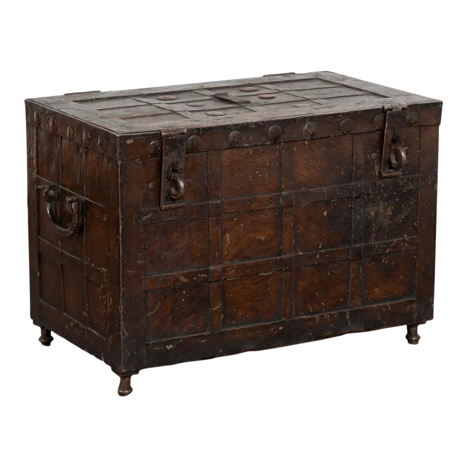 Iron Lock Box Safe Side Table, Denmark Circa 1800-40 | Chairish
