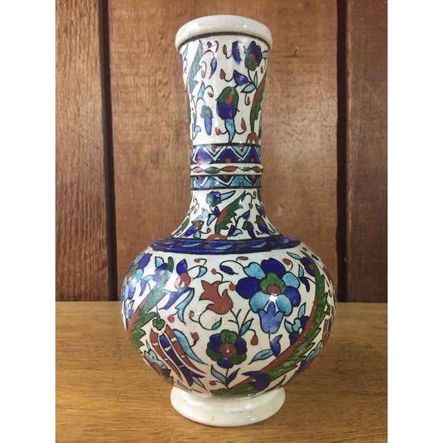 Middle Eastern Hand-Painted Glazed Pottery | Chairish