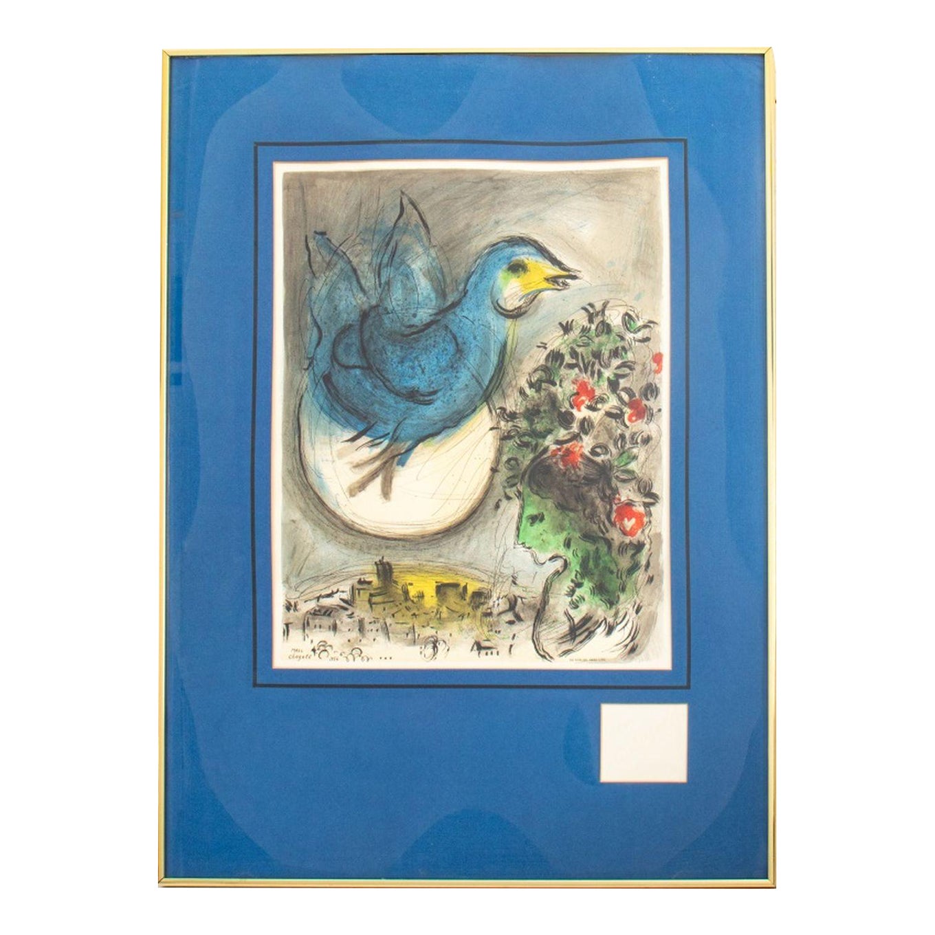 Marc Chagall "Blue Bird" Lithograph, 1968 | Chairish