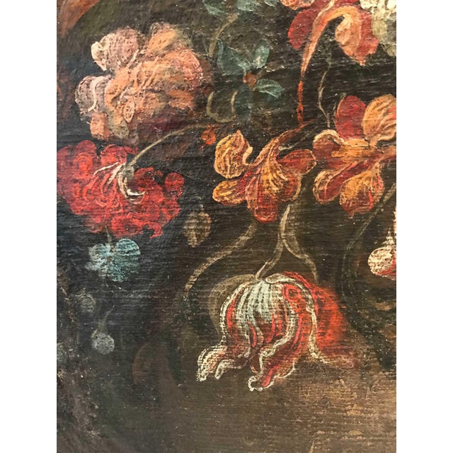 Mid 19th Century Floral Still Life Arch Top Framed Oil Painting | Chairish