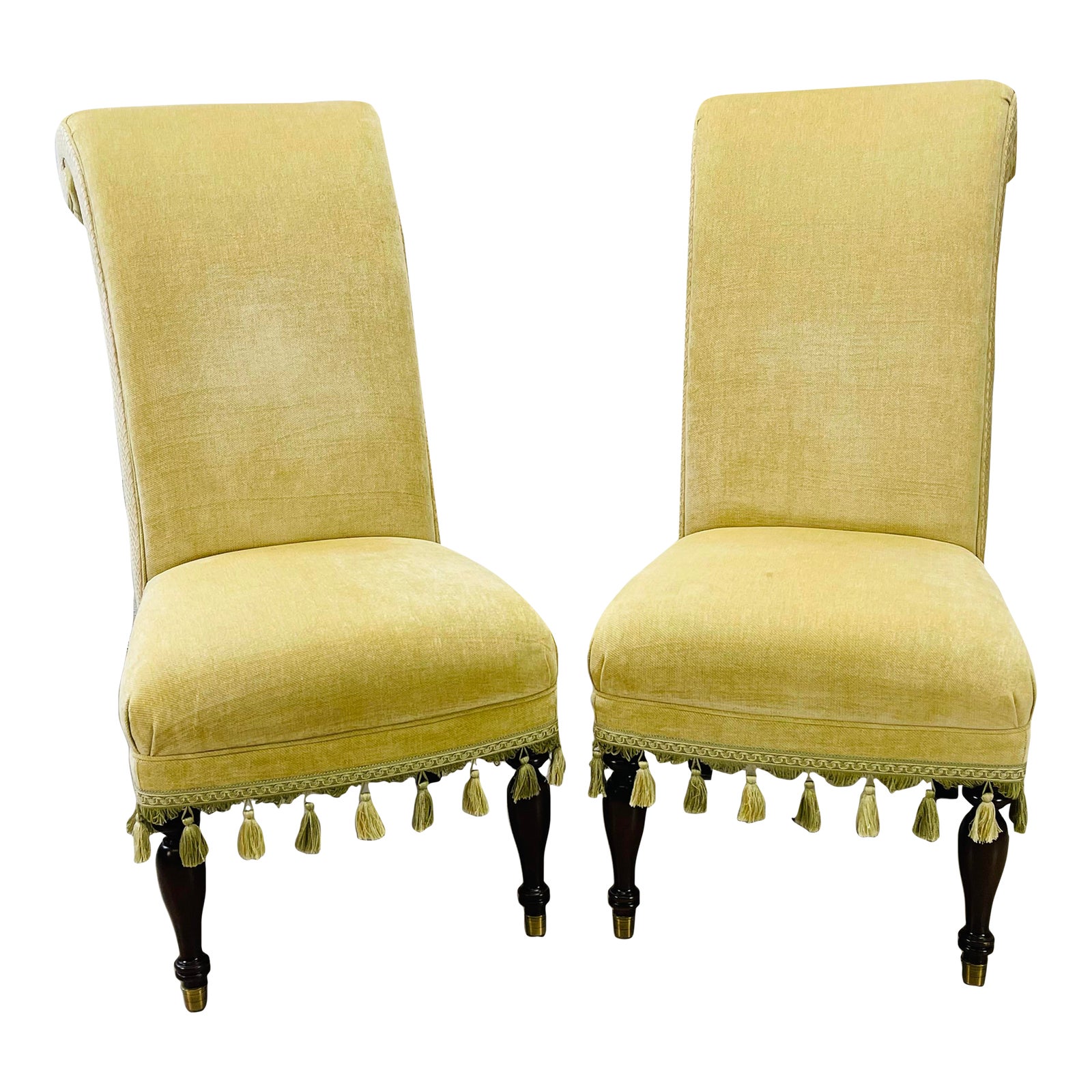 Lillian August Collection High Back Side Chairs, Pair | Chairish
