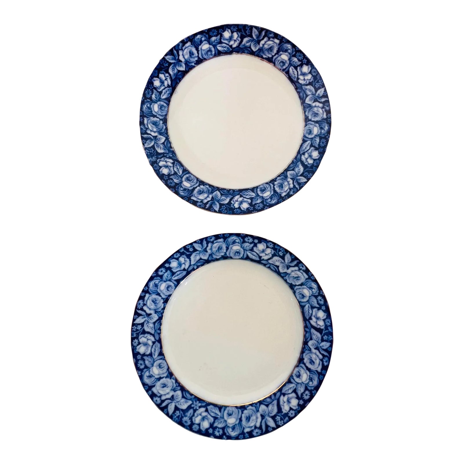 Beauty Roses Dinner Plate by W. H. Grindley, England - Set of 2 | Chairish