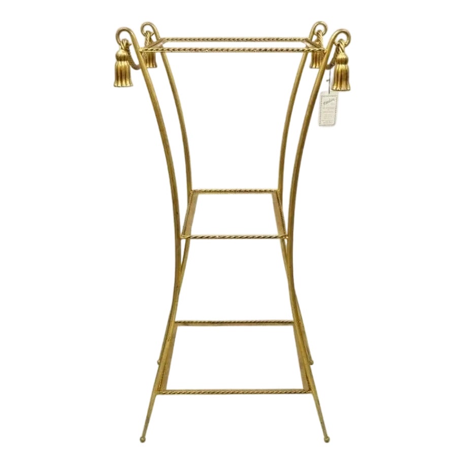 Mid 20th Century Italian Hollywood Regency Iron Rope Tassel Gold 3 Tier ...