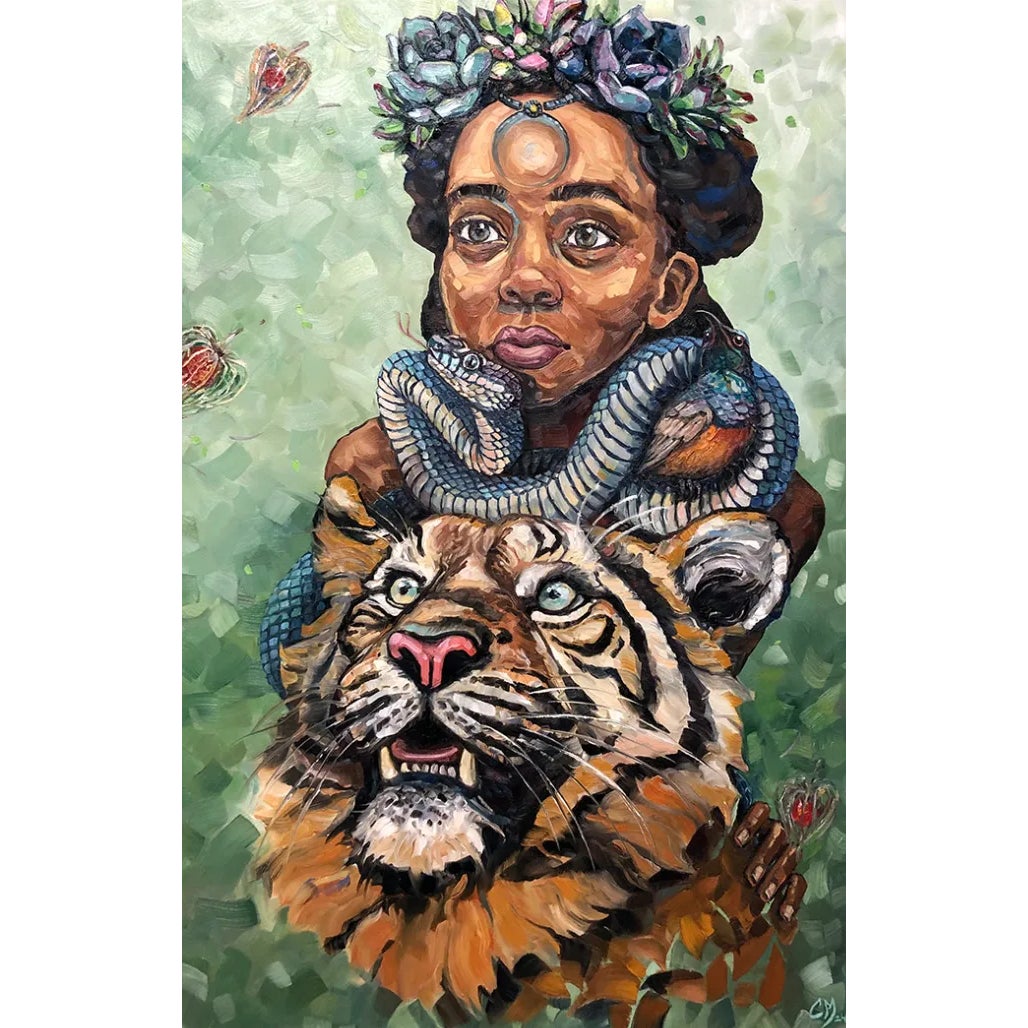 2024 Charlene Mosley Surrealist Oil Painting, "Embrace Your Inner Child ...
