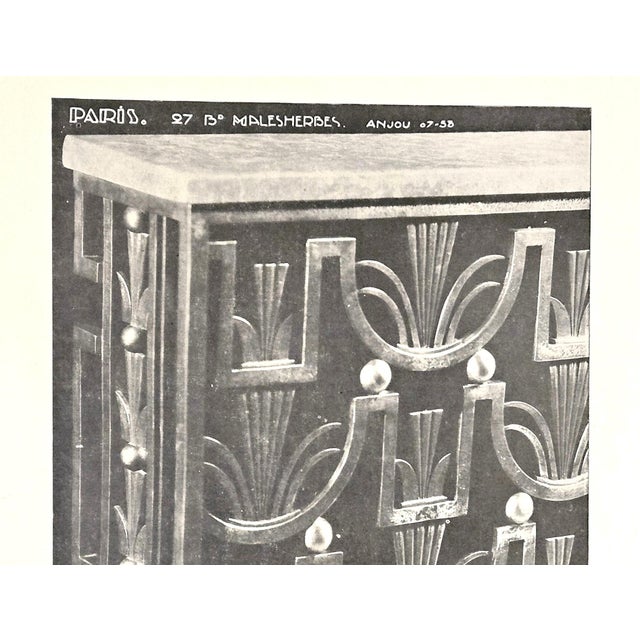1931 Rare French Art Deco Edgar Brandt Ironworks Design Print, Matted ...