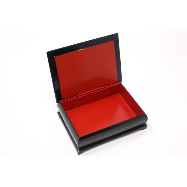 Vintage Russian Firebird Fairy Tale Illustration Black Lacquered Box ...