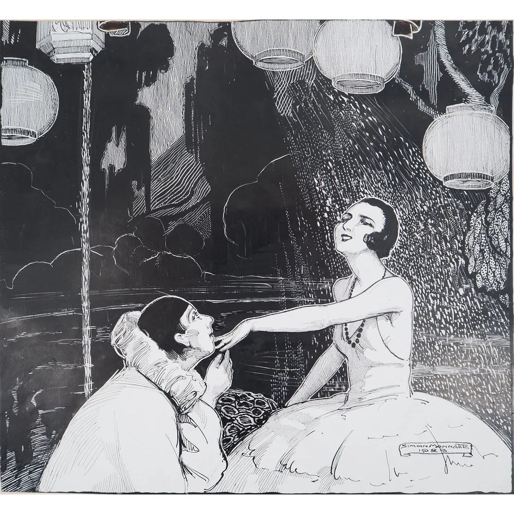Simon Monnatte, Pierrot and Dancer in a Japanese Setting, 1923 ...