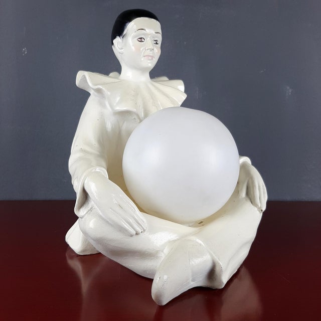 1960s Mid-Century Perriot White Ceramic Table Lamp | Chairish
